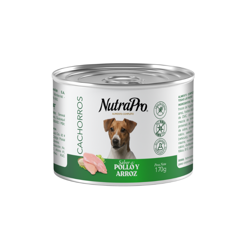 Nutrapro Lata Cachorros Pollo y Arroz 400 gr Nutrición completa PERRO ...