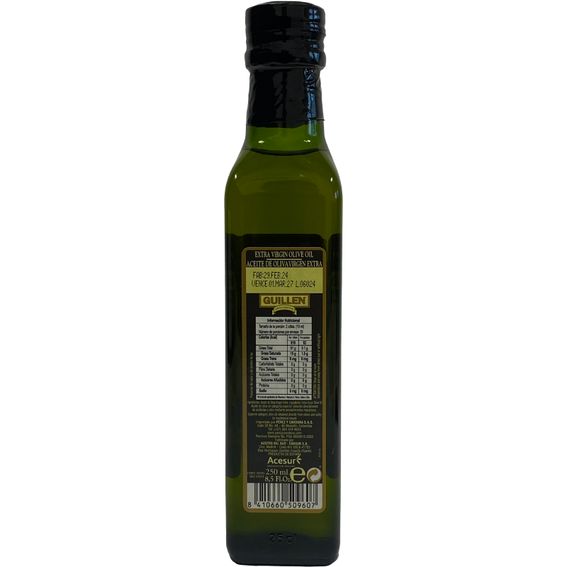 Guillen Aceite De Oliva Puro Extra Virgen 250ml Cocina Gourmet – Tierragro