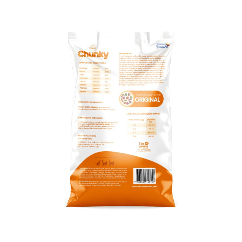 Chunky Original Gatos 8 kg alimento completo para gatos adultos– Tierragro