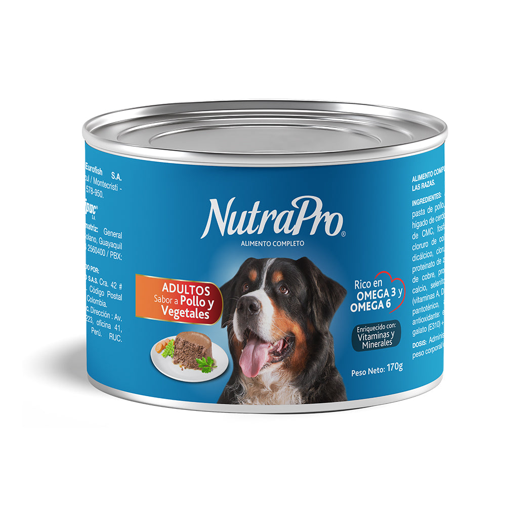 Nutrapro Perro Adulto Pollo Y Vegetales Lata 170Gr– Tierragro