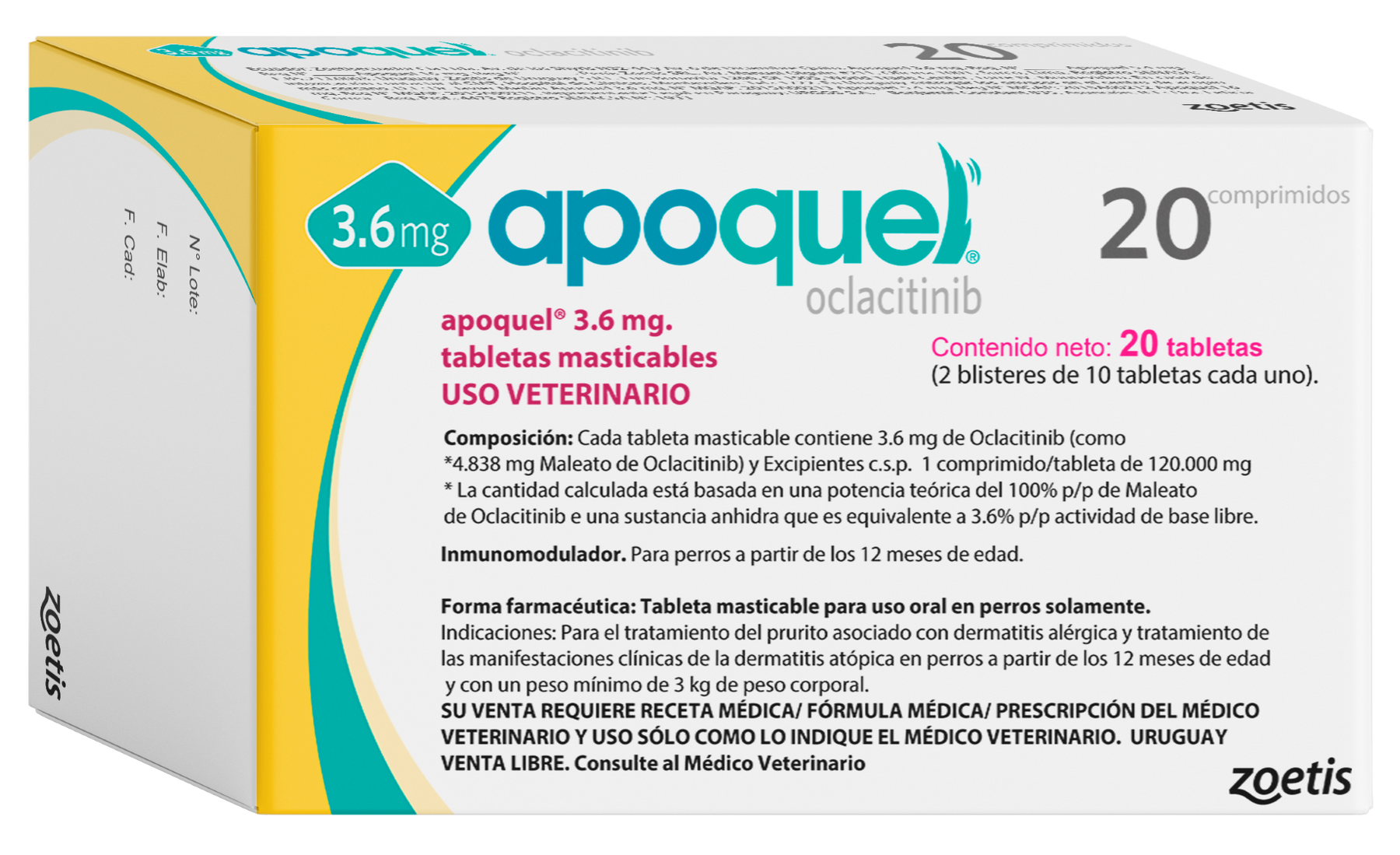 Apoquel perros 3,6 Mg 20 tabletas masticables– Tierragro
