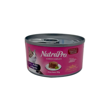 Nutrapro lata gato pollo e higado 85 gramos – Tierragro